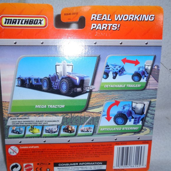 MATCHBOX | Toys | Mattel Matchbox Mega Tractor With Detachable Trailer ...